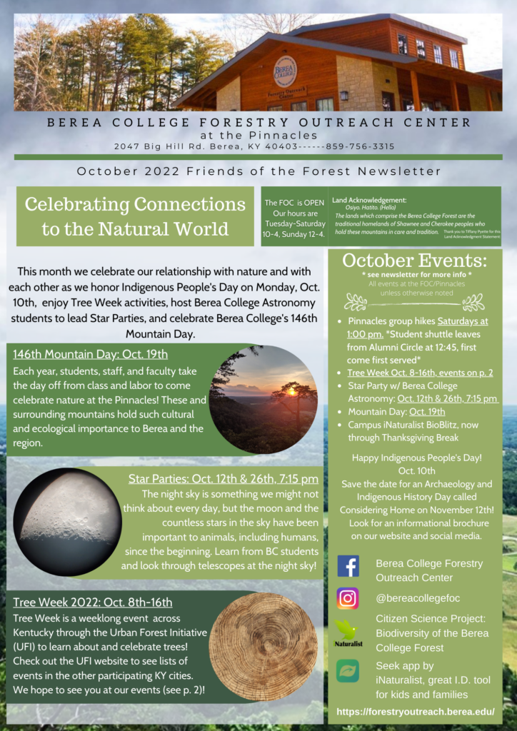 October Newsletter & Tree Week 2022 Events! - BC Forestry Outreach Center