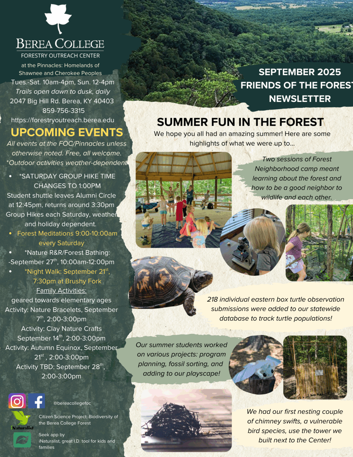 Berea College Forestry Outreach Center at the Pinnacles
